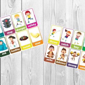 80 Opposite Flash Cards; Learn Opposites; Opposite Worksheet ...