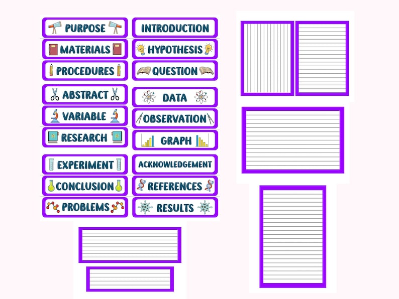 18 Science Fair Project Labels and 6 Writing Templates (available in 5 ...