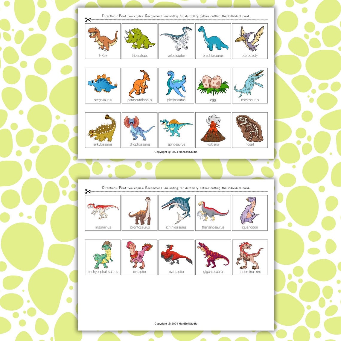 25 Pairs Dinosaur Memory Game; Dinosaur Flashcard; Dinosaur Memory Game ...
