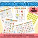 Summer Riddle Bingo Set, 32 Calling Cards and 40 Bingo Cards, Printable ...