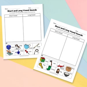 10 Page Short and Long Vowel Sorting Worksheets; Vowel Sorting ...