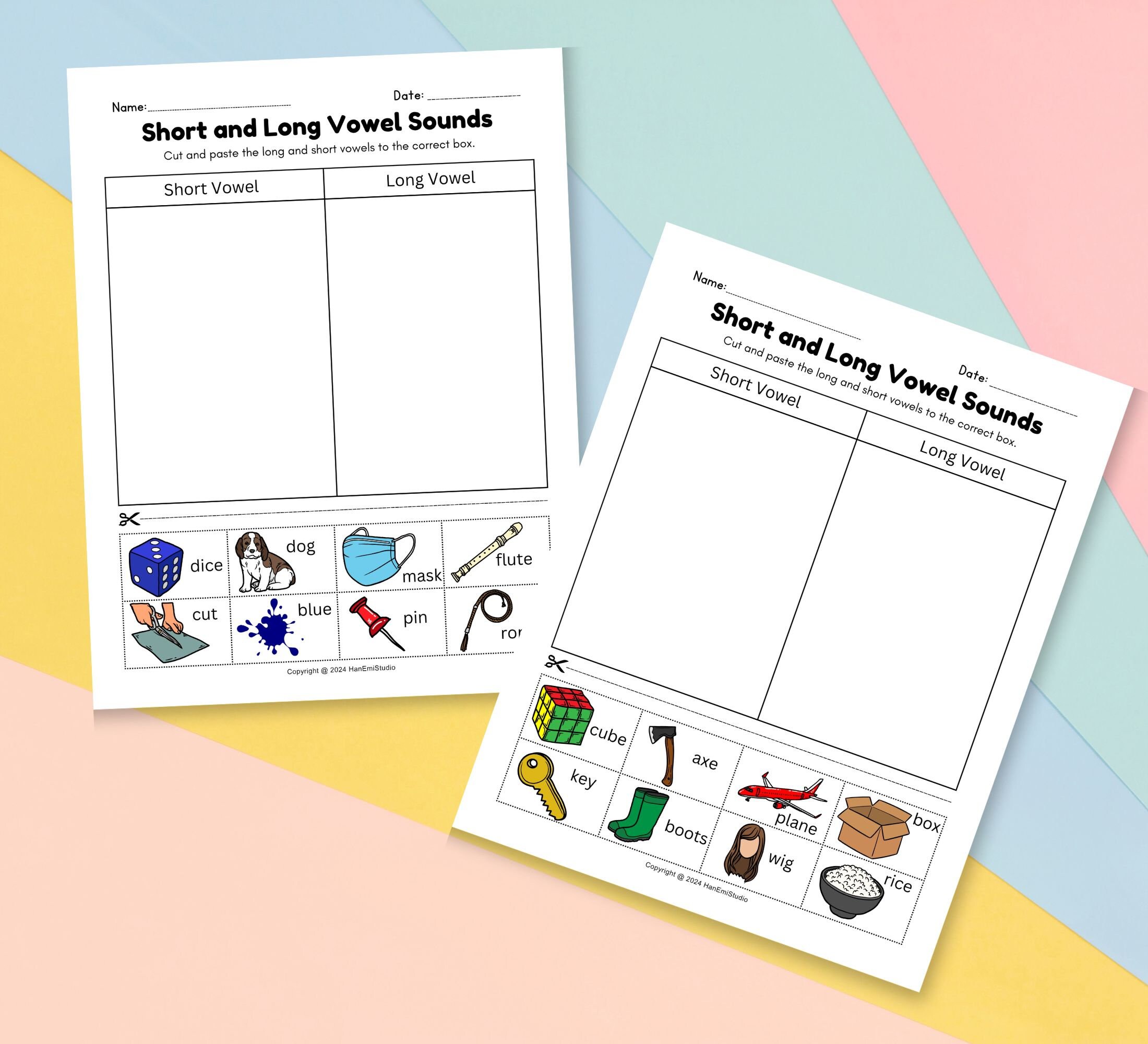 10 Page Short and Long Vowel Sorting Worksheets; Vowel Sorting ...