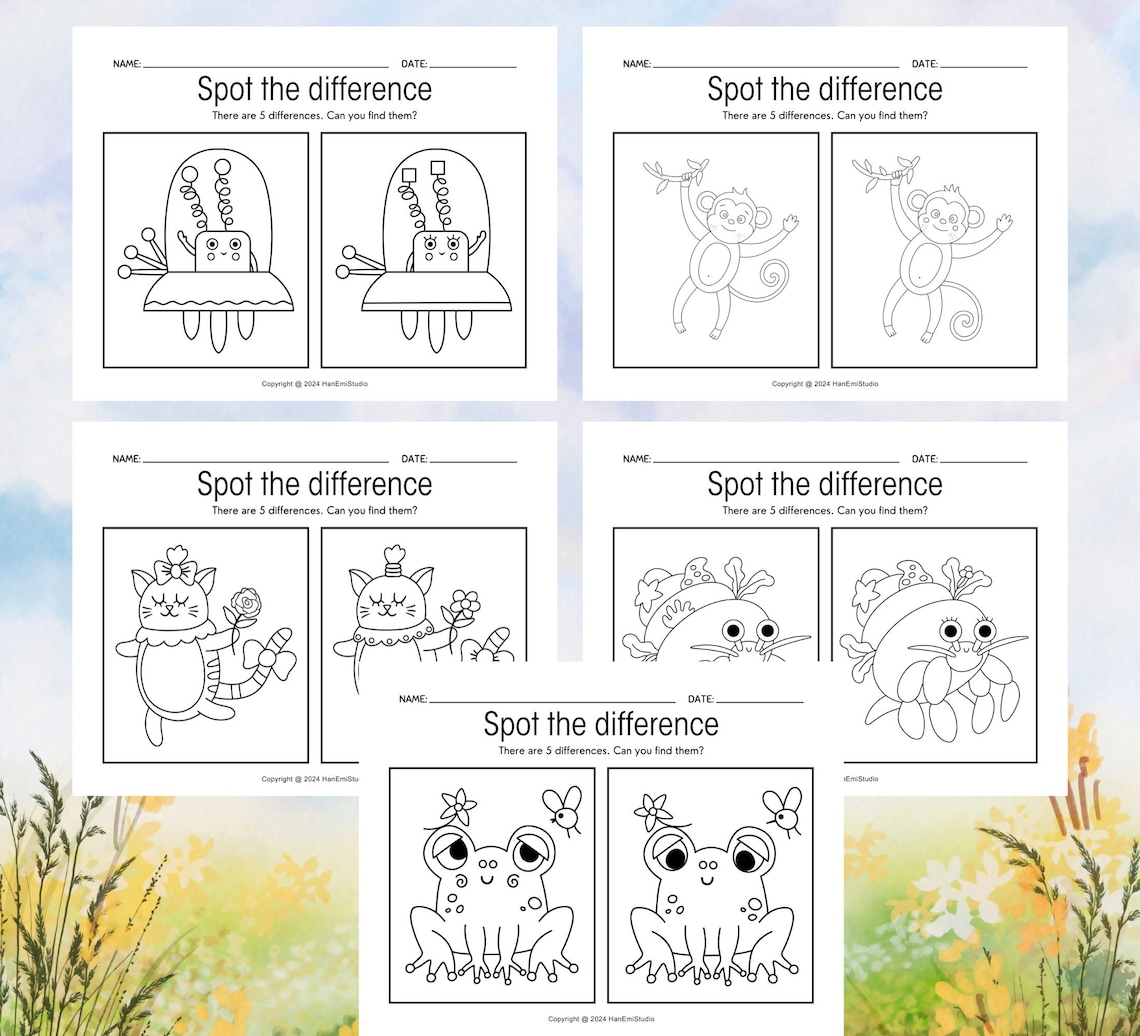 10 Easy Spot the Difference Worksheets for Prek and Kindergarteners ...