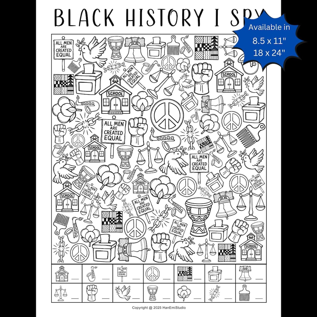 Black History I Spy Game; Kids Busy Worksheet; Juneteenth I Spy; Bingo ...