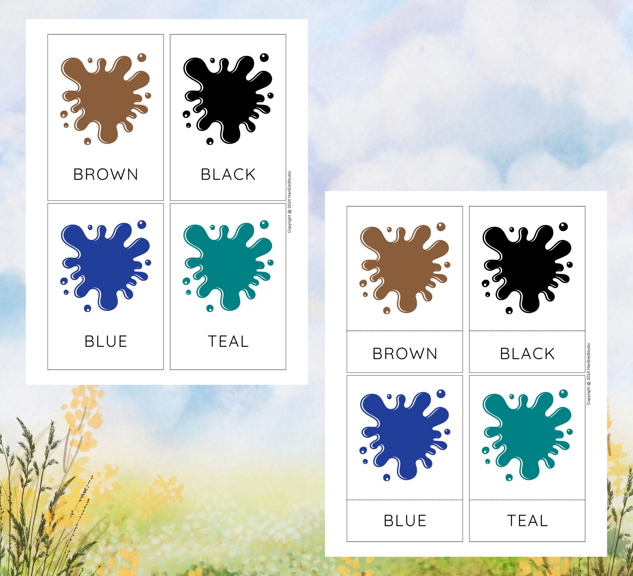 12 Color Flashcards for Kids; Montessori Flashcards for Kids; Kids ...