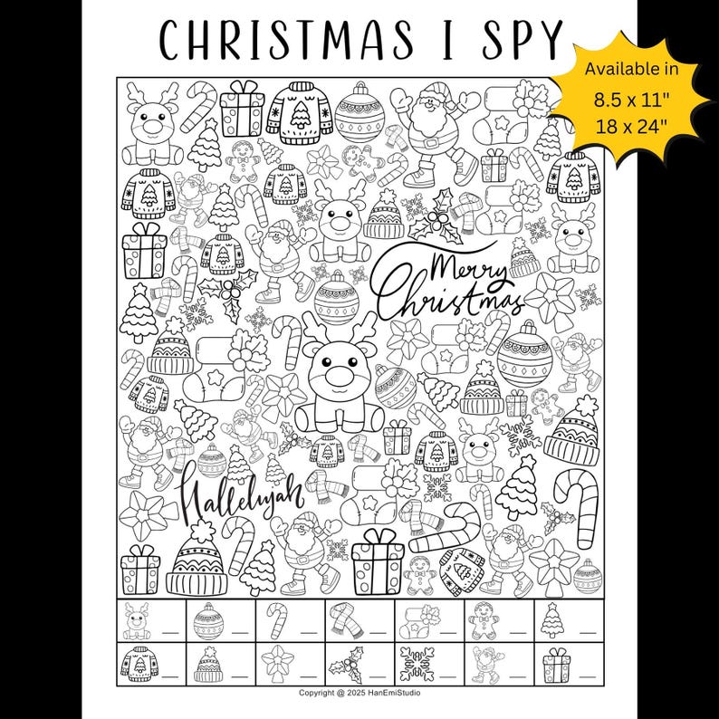 Christmas I Spy Activity; Printable Christmas Games for Kids; Winter I ...