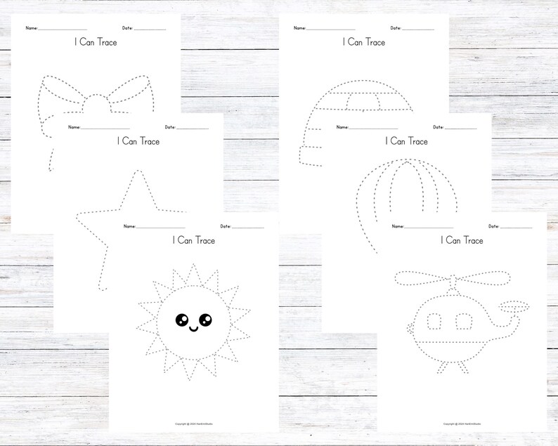 90 Page Tracing Worksheets for Ages 5-7; Tracing Practice Sheets ...