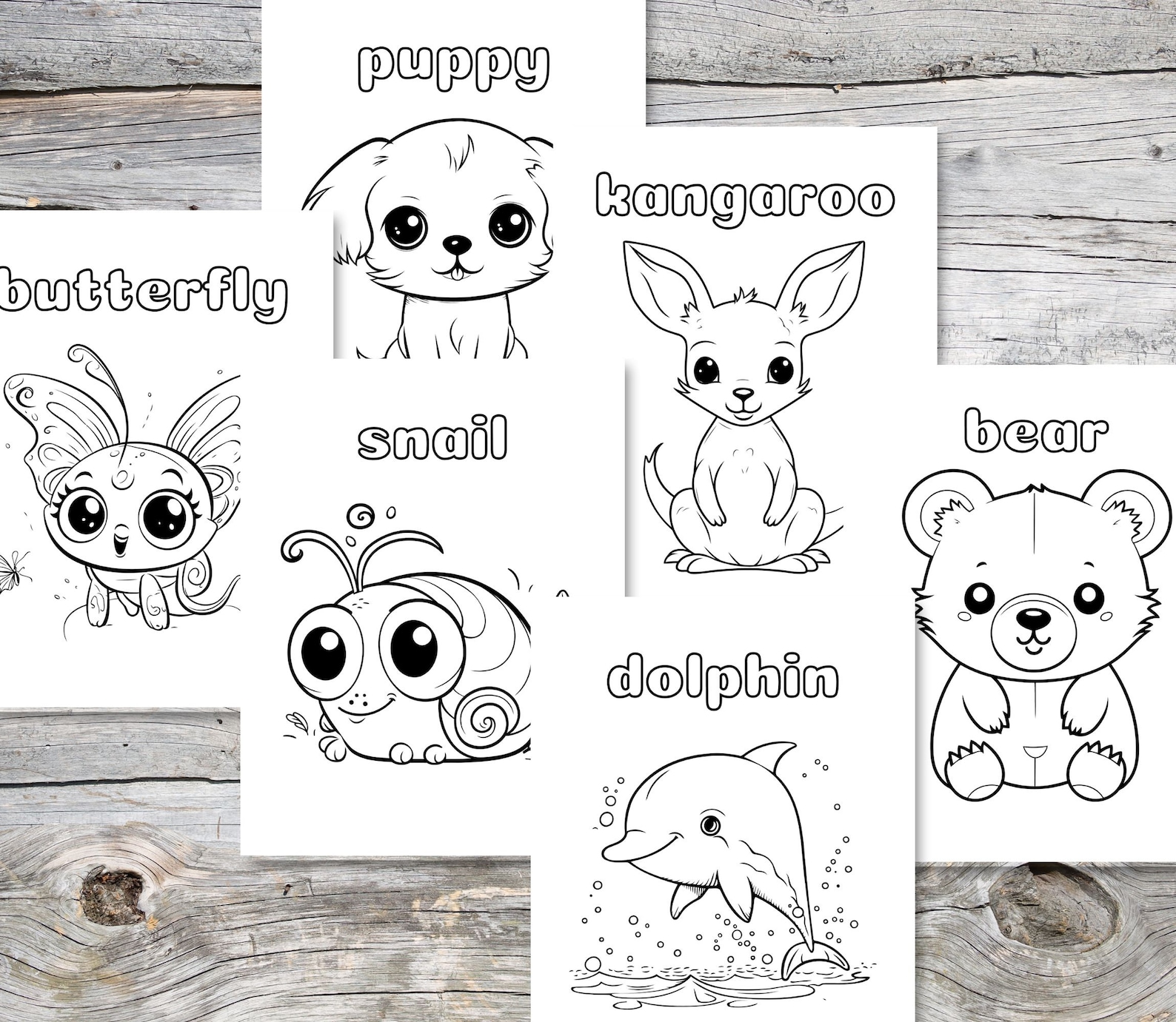 30 Animal Coloring Page for Kids; Printable Coloring Book; Kids ...