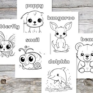 30 Animal Coloring Page for Kids; Printable Coloring Book; Kids ...