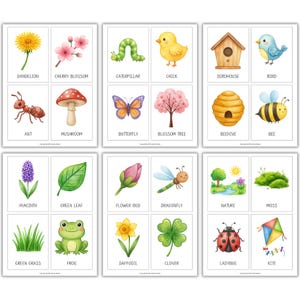 Spring Vocabulary Flashcards; Toddler Vocabulary Printable; Watercolor ...