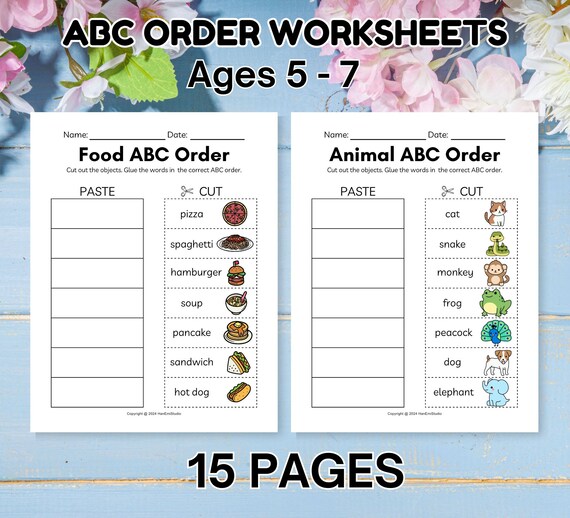 Abc Order Worksheets Printable