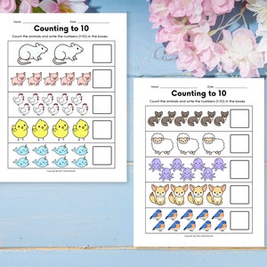 10 Counting Animal Worksheets Numbers 1 - 10; Counting Worksheets; Prek ...