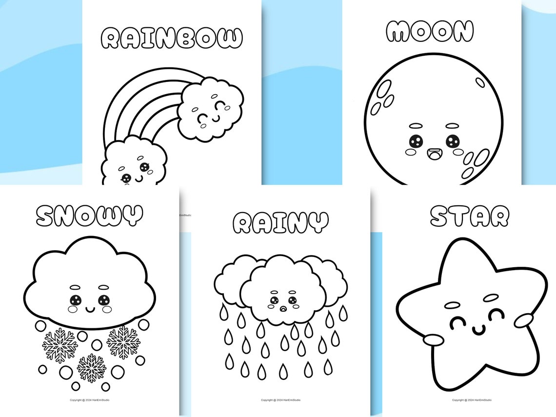 13 Printable Weather Coloring Pages for Kids; Coloring Book for Kids ...