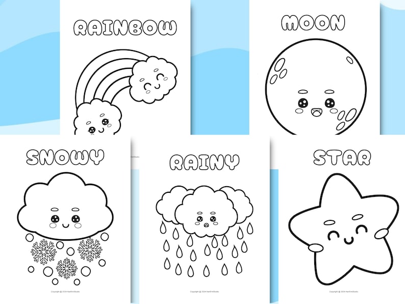 13 Printable Weather Coloring Pages for Kids; Coloring Book for Kids ...