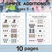 10-page Simple Addition Worksheets for Preschoolers and Kindergarteners ...