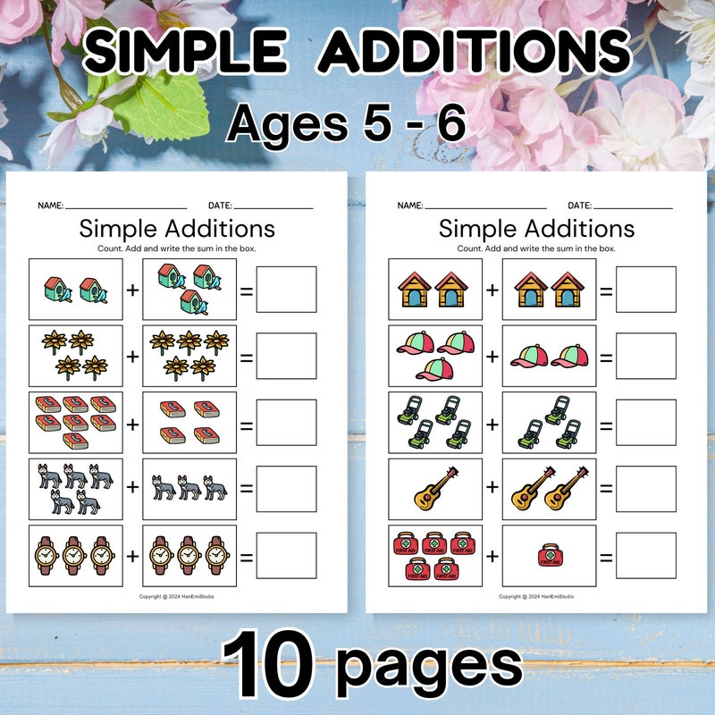 Simple Adding for Kids - Etsy UK