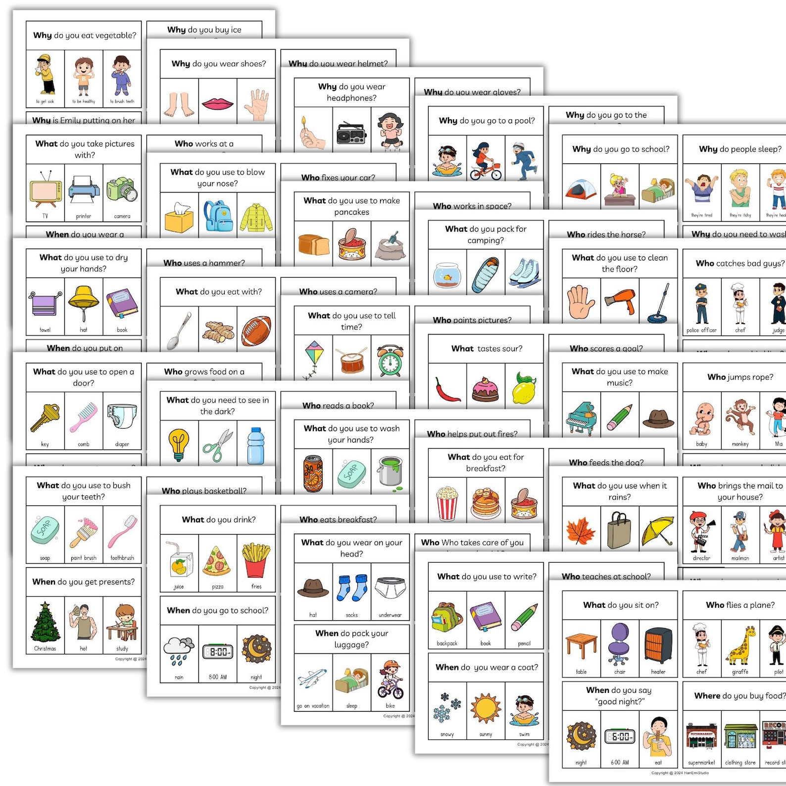 100 WH Question Flash Cards; WH Questions; Speech Therapy Task Cards ...