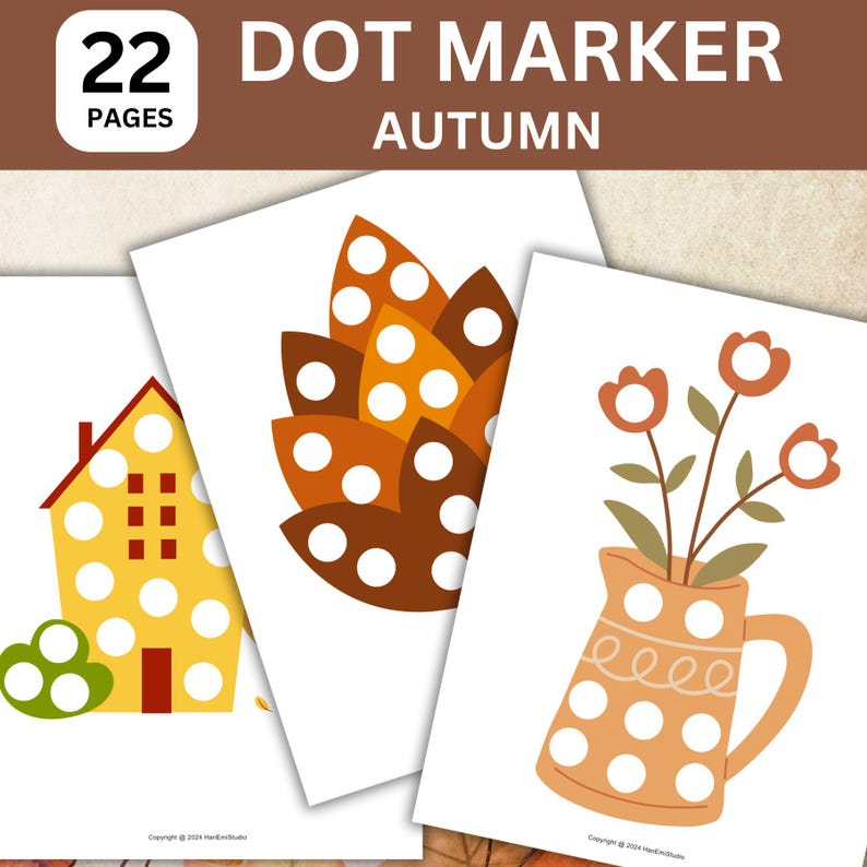 22 Autumn Dot Marker Worksheets for Kids; Autumn Do a Dot; Fall Dot ...