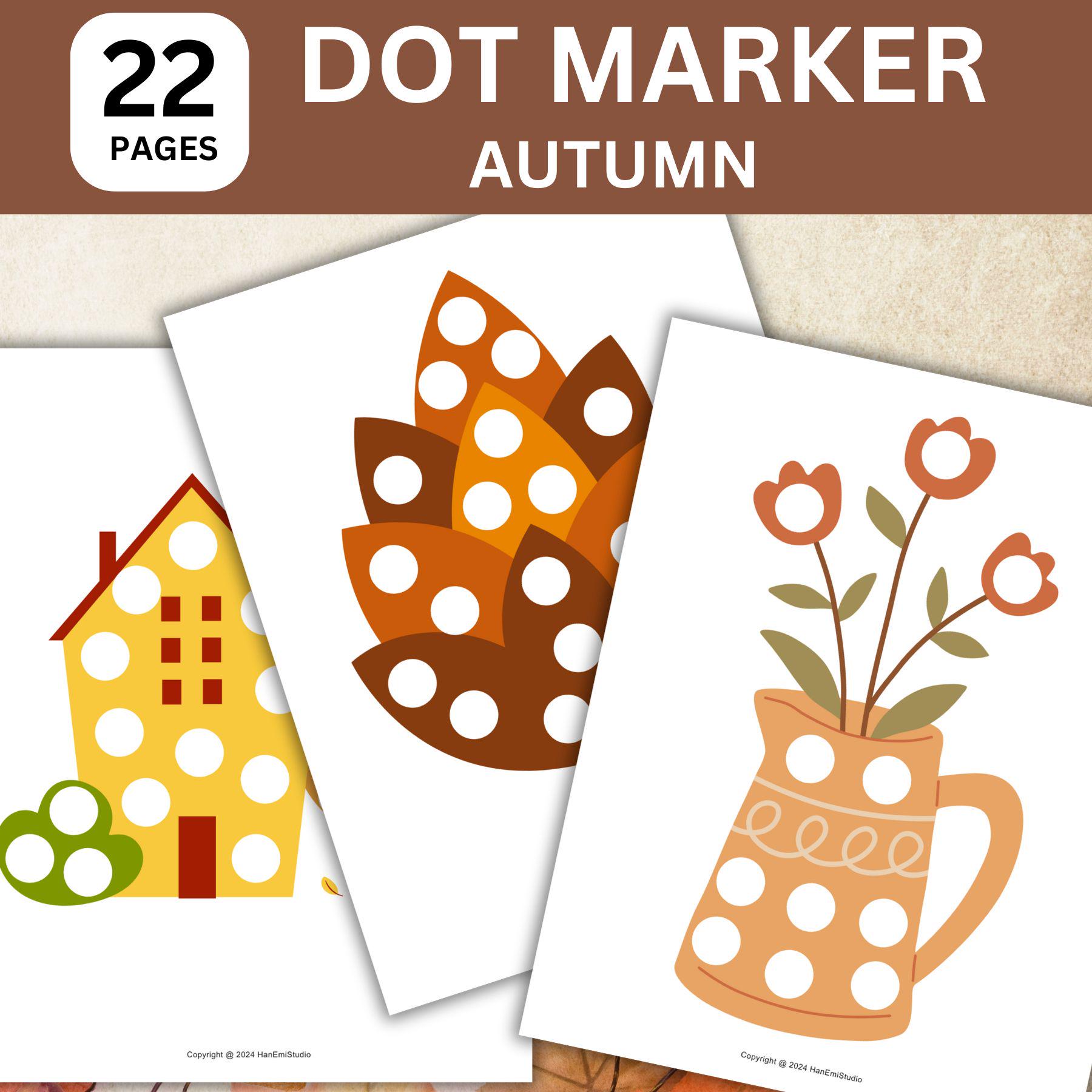 22 Autumn Dot Marker Worksheets for Kids; Autumn Do a Dot; Fall Dot ...