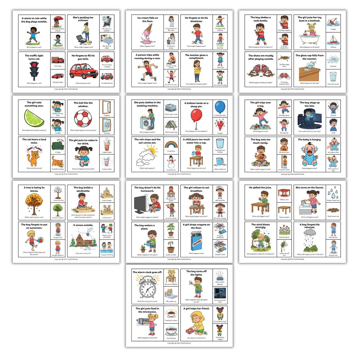 Cause and Effect Task Cards Printable; Reading Comprehension Activity ...