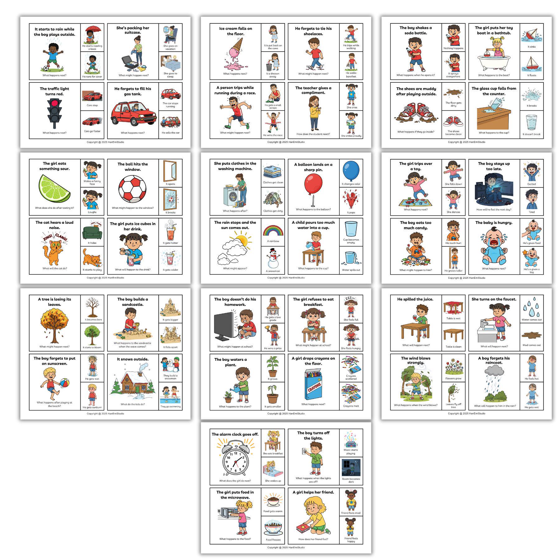 Cause and Effect Task Cards Printable; Reading Comprehension Activity ...