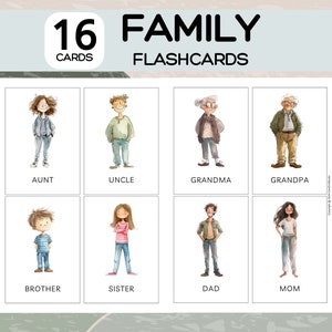 16 Family Flashcards Vocabulary Flashcards for Kids Kids Flash Cards ...