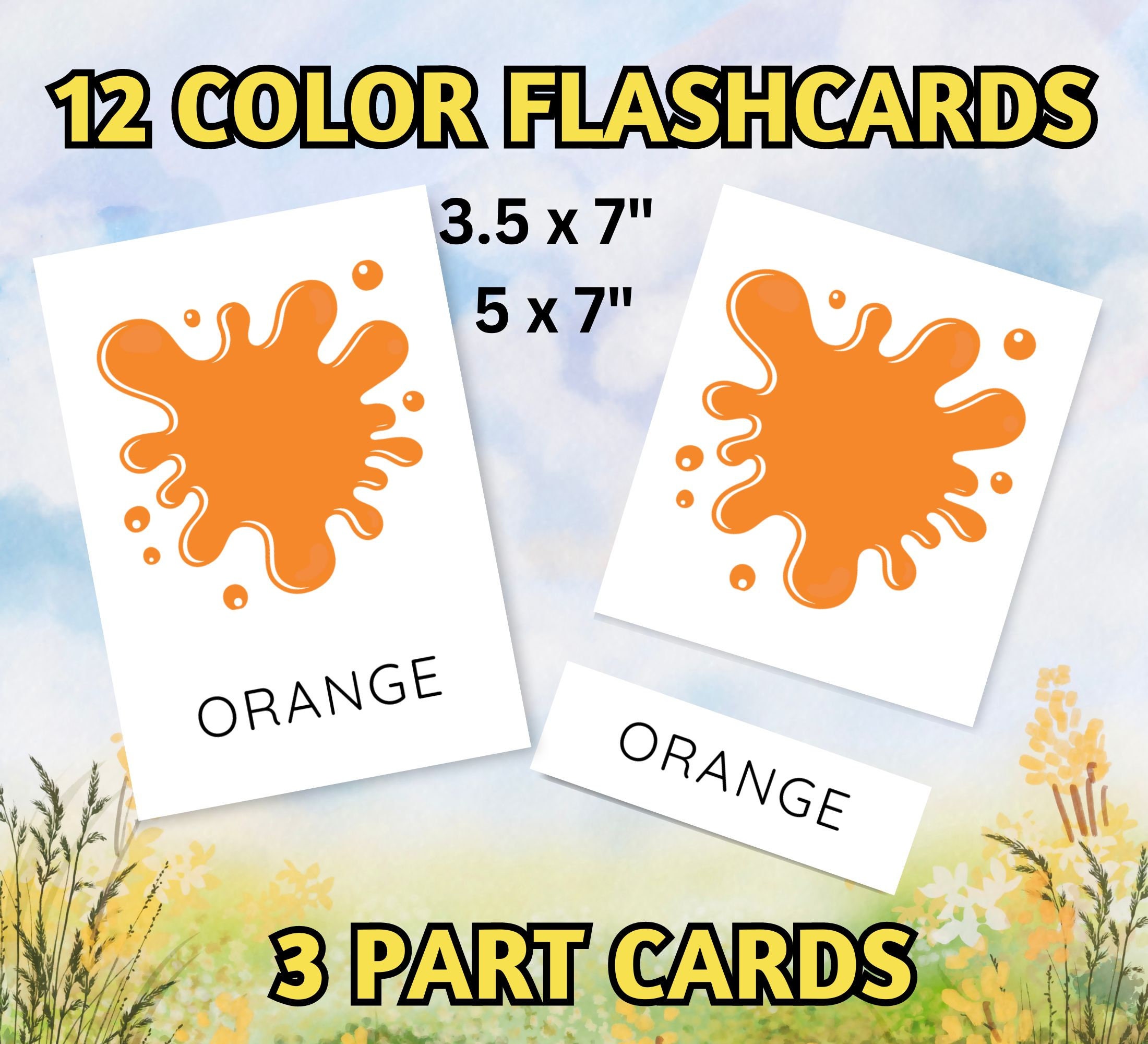 12 Color Flashcards for Kids; Montessori Flashcards for Kids; Kids ...