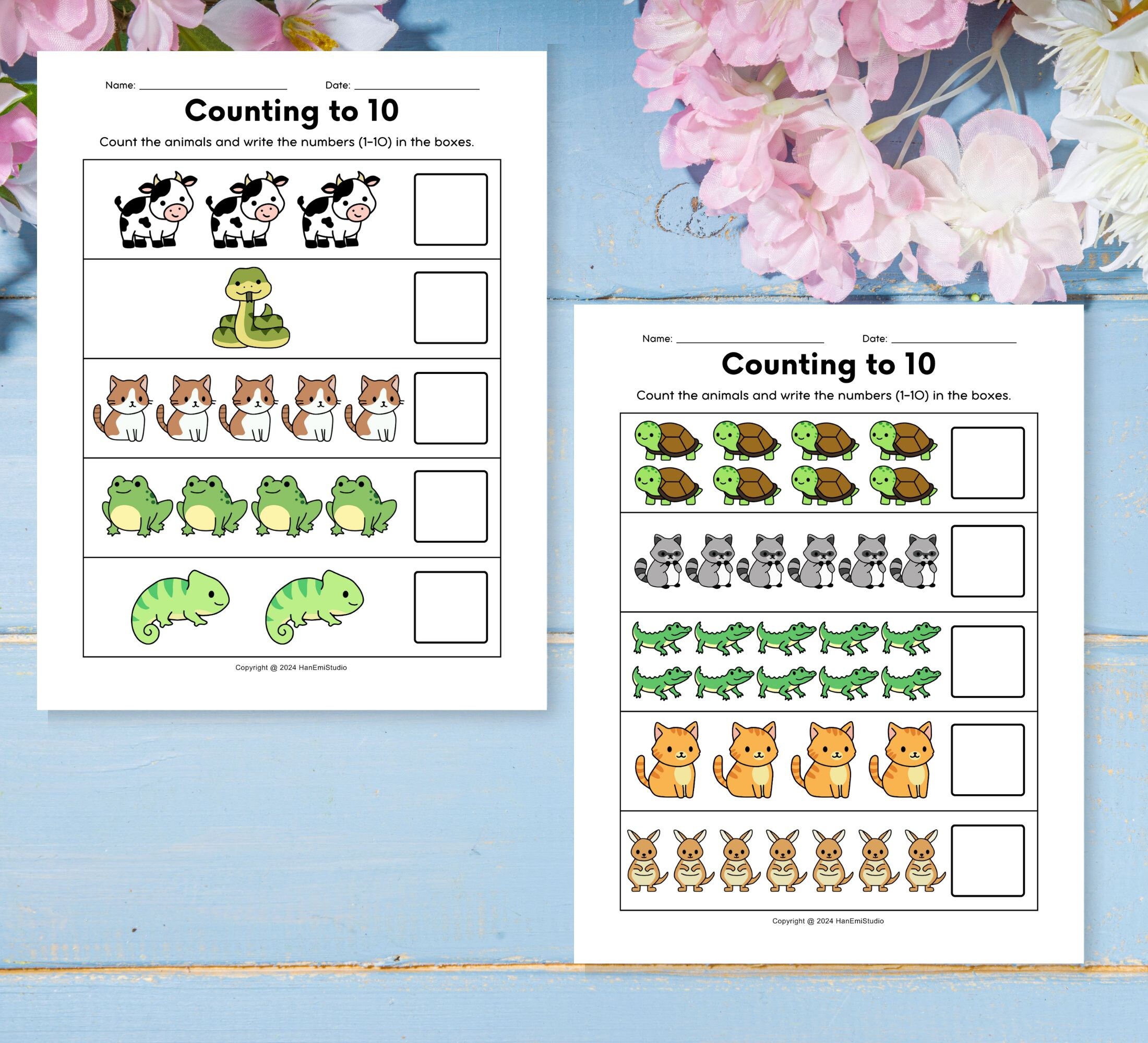 10 Counting Animal Worksheets Numbers 1 - 10; Counting Worksheets; Prek ...