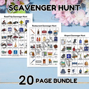 20 Page Scavenger Hunt Bundle; Scavenger Hunt for Kids; Nature ...