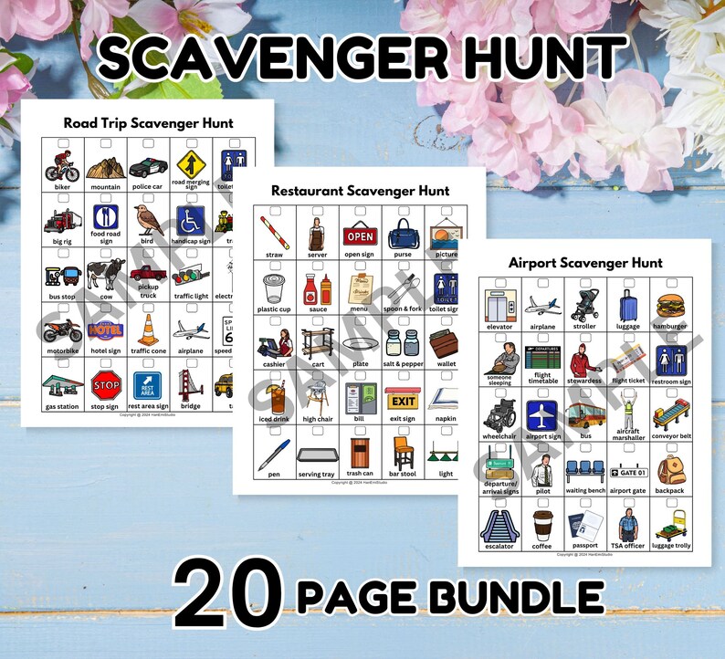 20-page Scavenger Hunt Bundle, Kids Friendly, All Ages, Nature ...