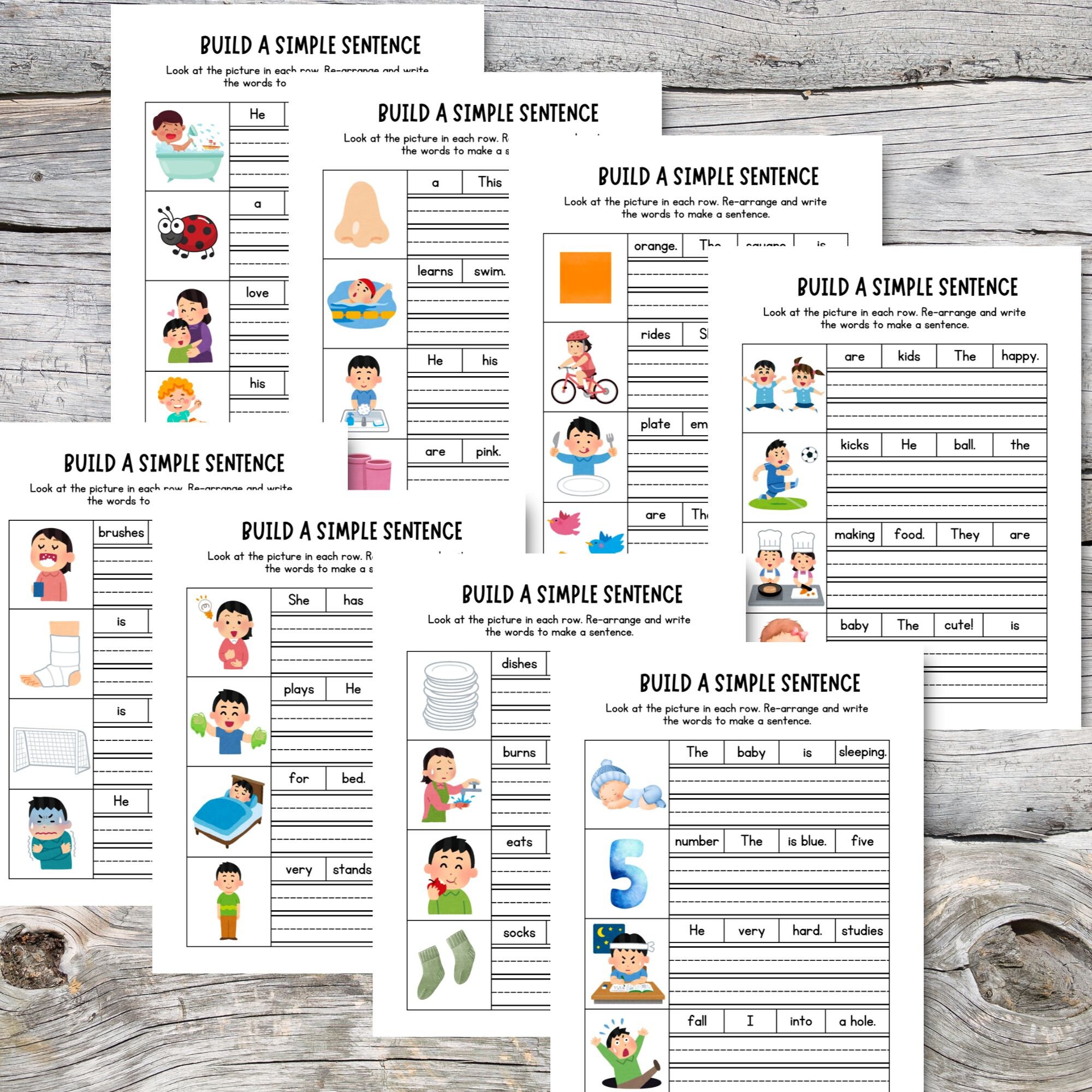 100 Build a Simple Sentence; 25 Page Worksheets; Sentence Correction ...