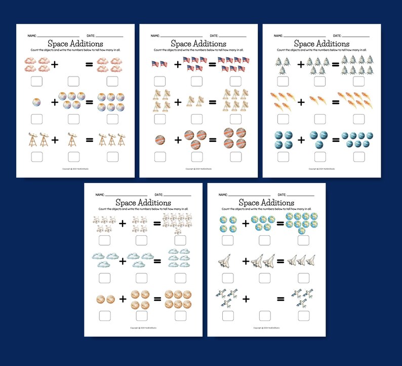 10 Simple Space Addition Worksheets for Preschoolers and ...