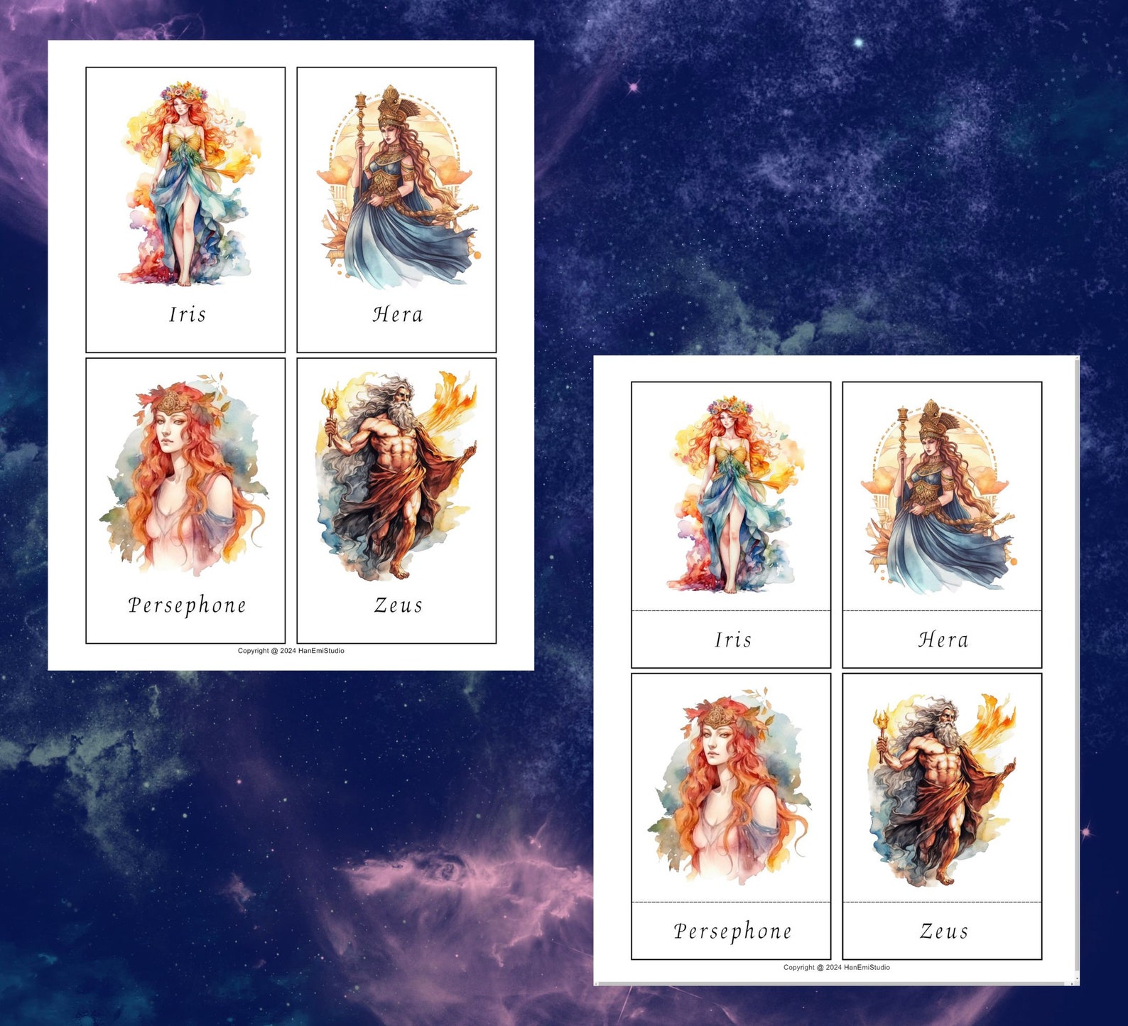 20 Greek Gods and Goddesses Flashcards; Printable Flashcards ...