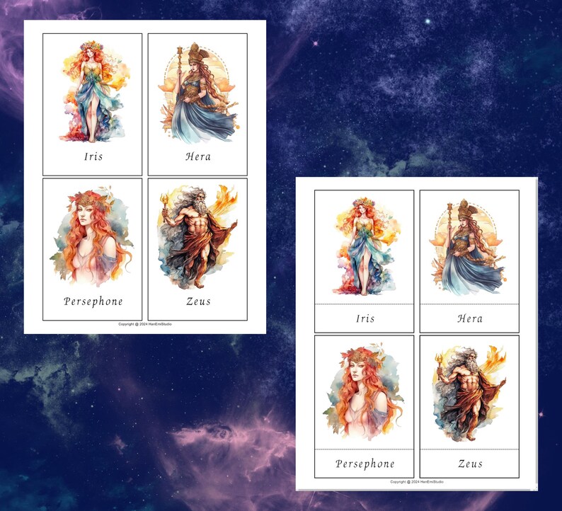 20 Greek Gods and Goddesses Flashcards; Printable Flashcards ...