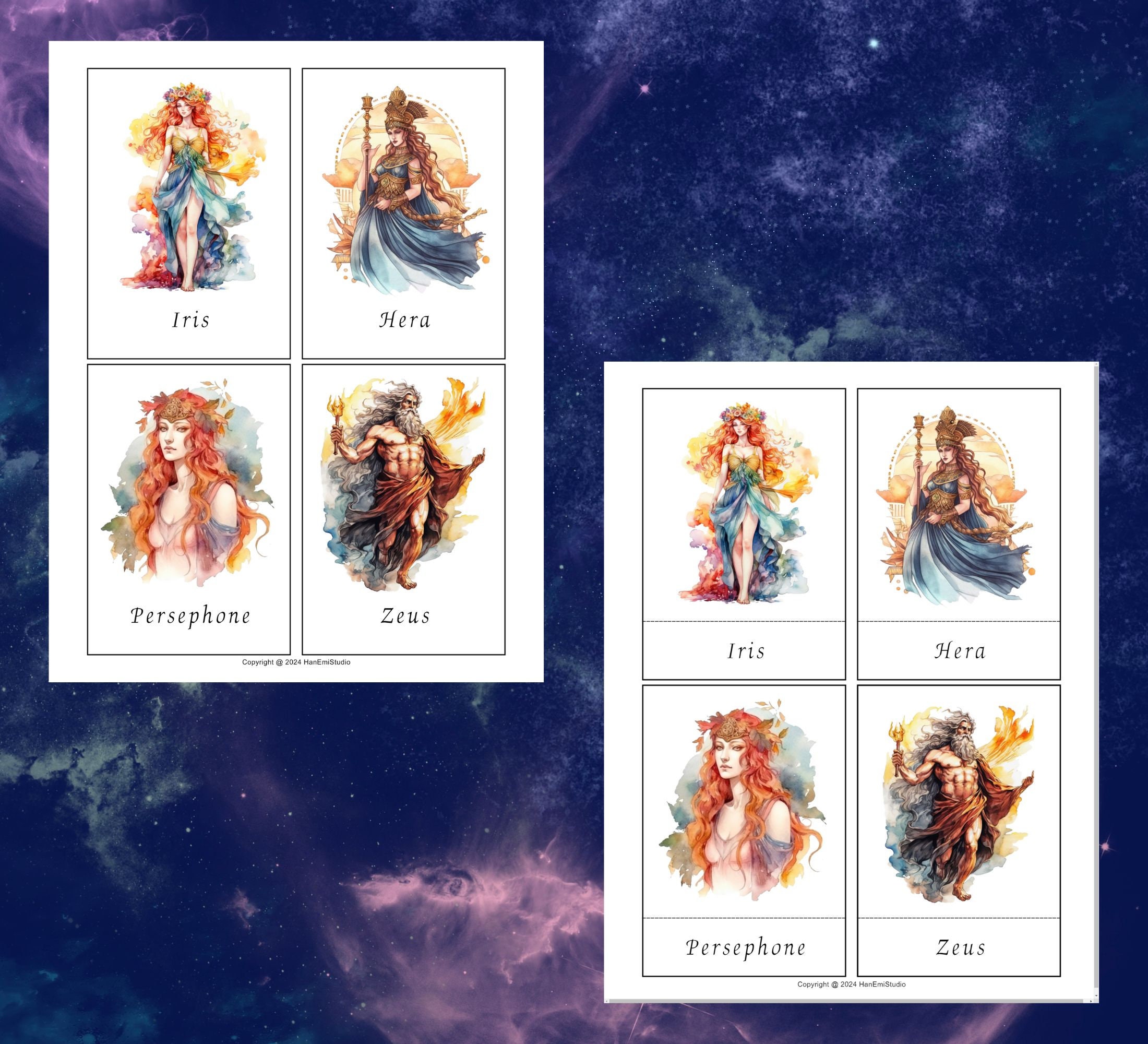 20 Greek Gods and Goddesses Flashcards; Printable Flashcards ...
