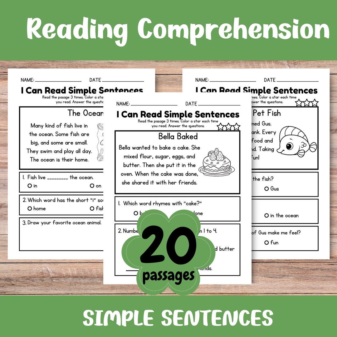 20 Reading Comprehension Worksheets 1st Grade; Reading Comprehension ...