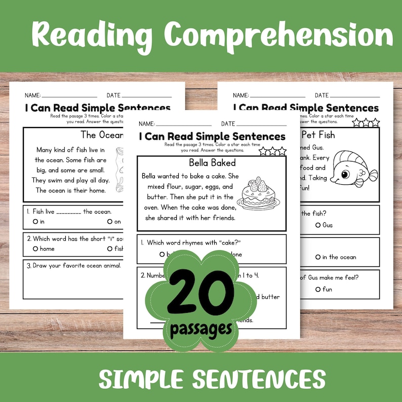 20 Reading Comprehension Worksheets 1st Grade; Reading Comprehension ...