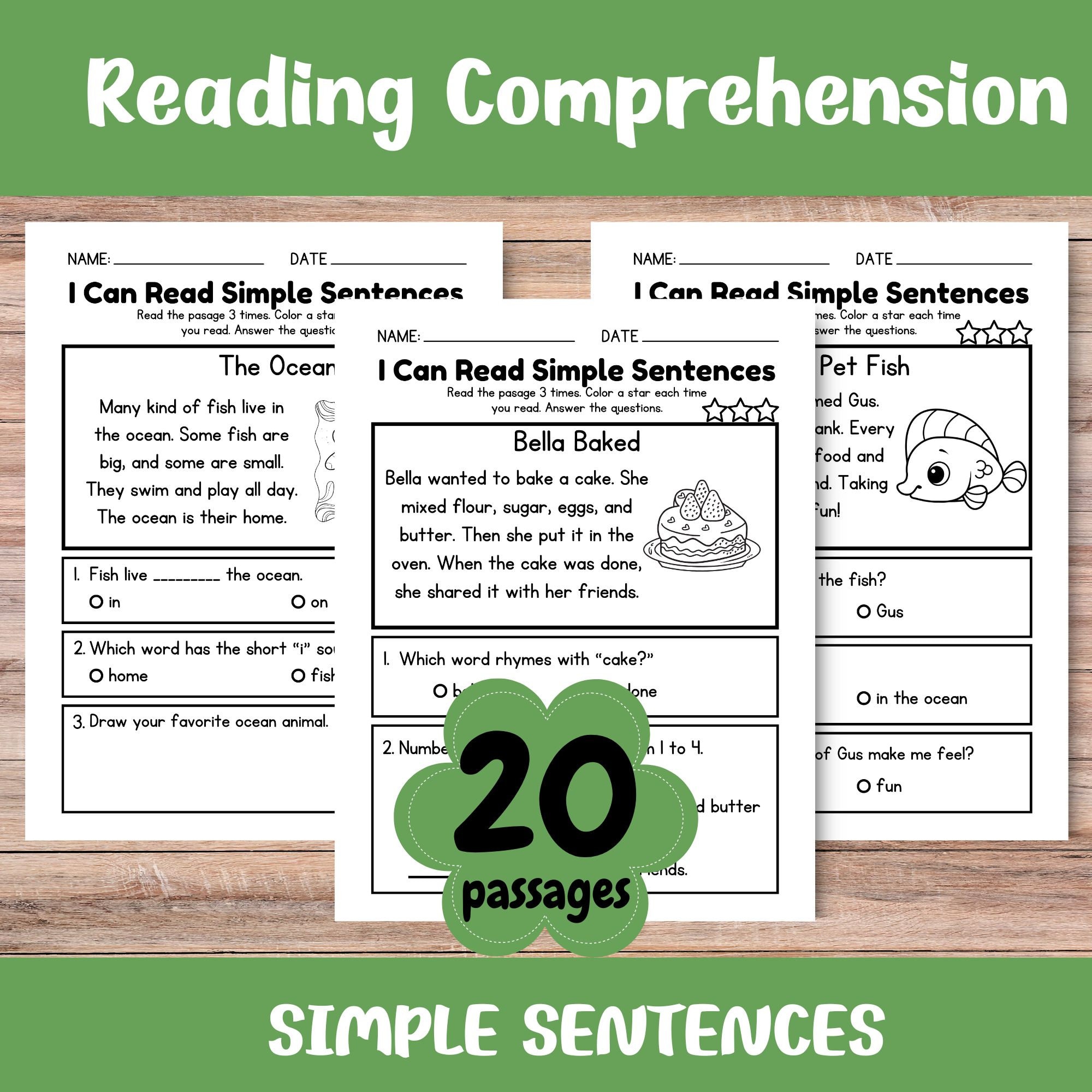 20 Reading Comprehension Worksheets 1st Grade; Reading Comprehension ...
