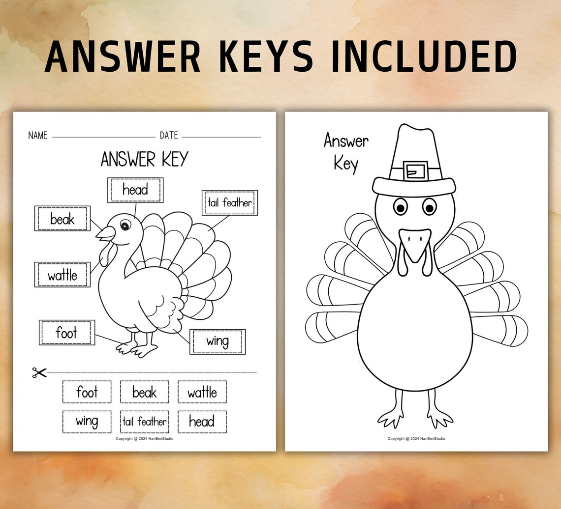 Build a Turkey; Parts of a Turkey Labeling; Cut and Glue a Turkey; Cut ...