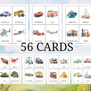 56 Transportation Vocabulary Flashcards for Kids; Kids Learning Flash ...