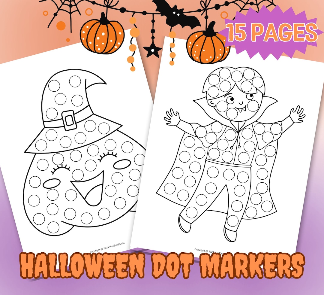Halloween Dot Marker Worksheets for Kids; Dot a Dot; Kids Coloring ...