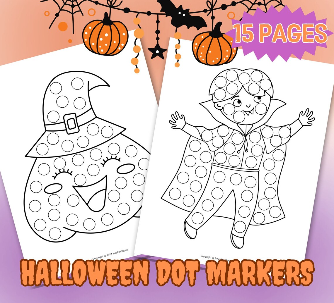 Halloween Dot Marker Worksheets for Kids; Dot a Dot; Kids Coloring ...