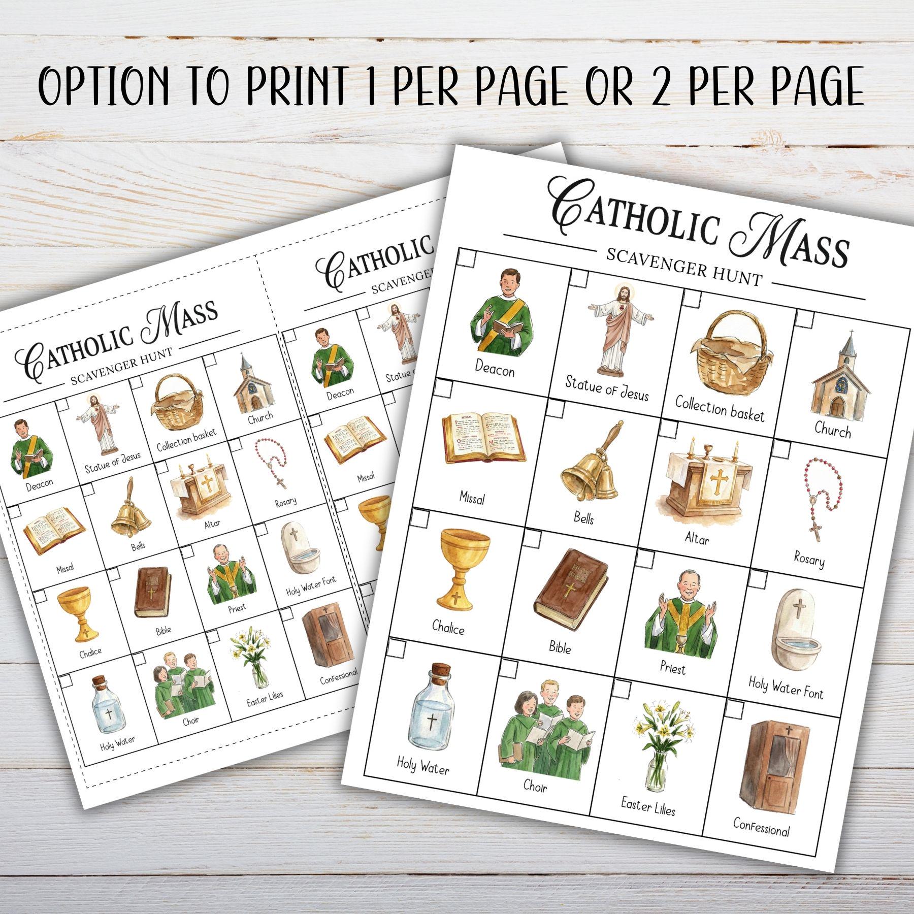 Catholic Mass Scavenger Hunt Game; Printable Church Activity; Faith ...