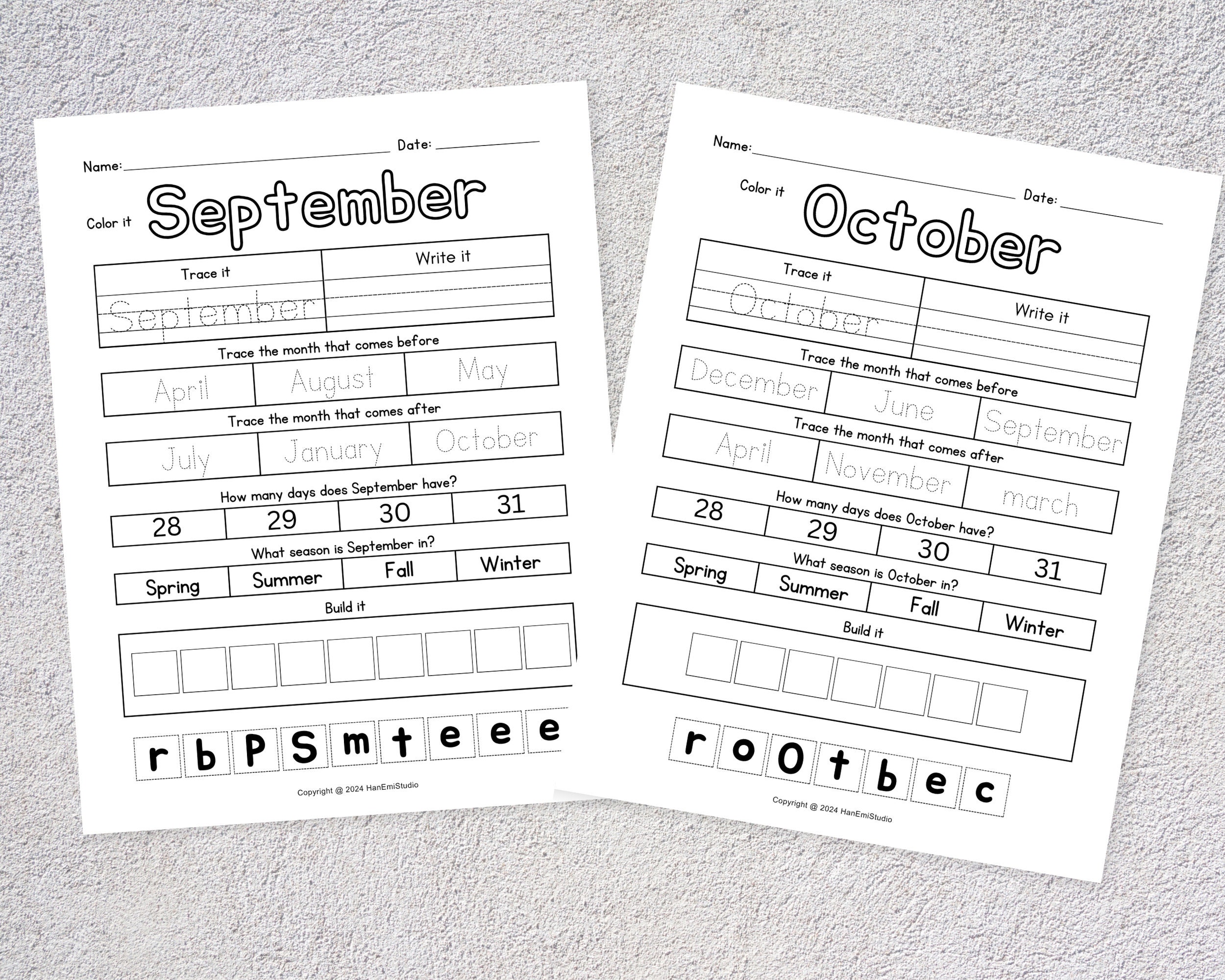 12-page Months of the Year Worksheets for Ages 4-7 Homeschool Printable ...