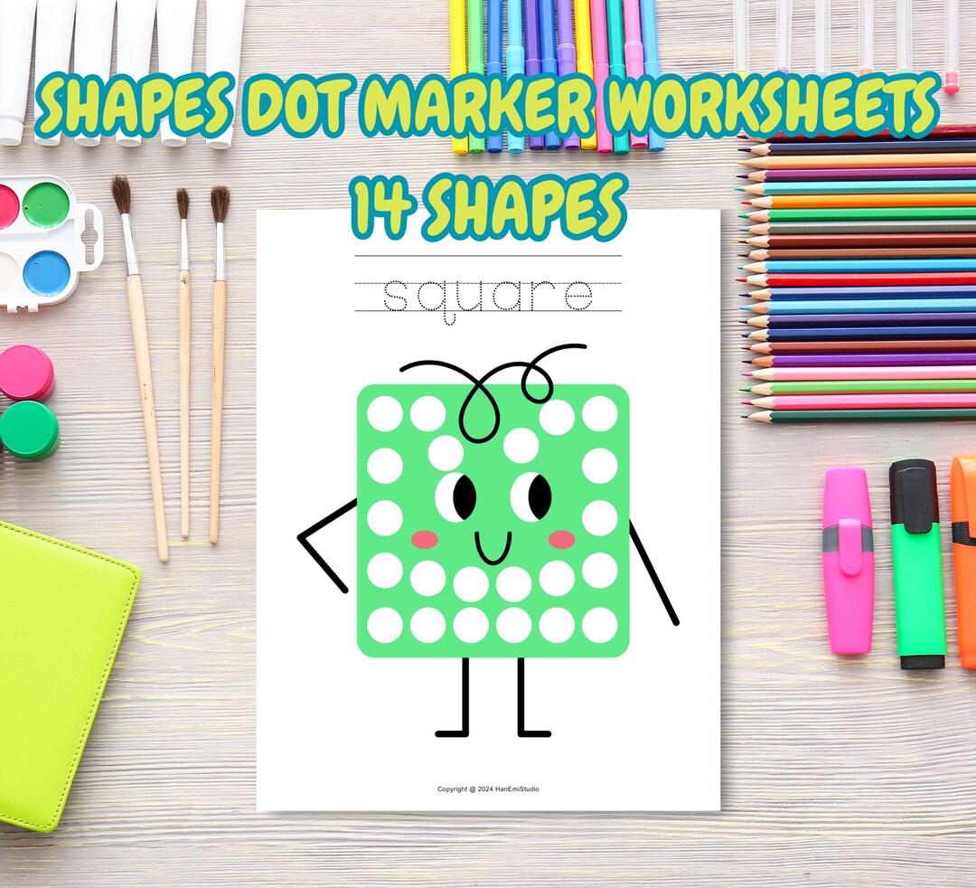 14 Shapes Dot Marker Worksheets for Kids; Shapes Dot a Dot; Do to Dot ...