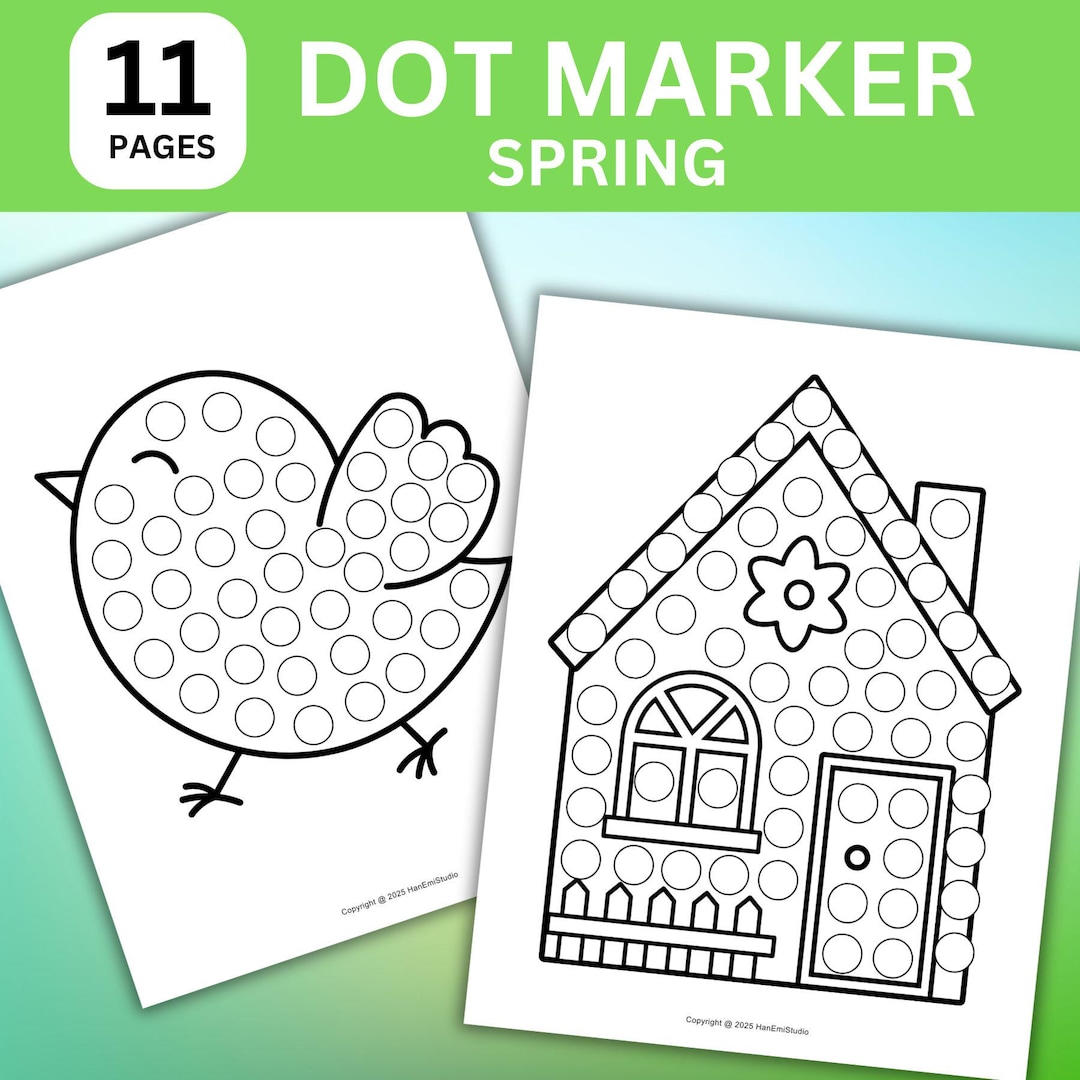 11 Spring Dot Marker Worksheets; Dot a Dot Pages; Kids Coloring Pages ...