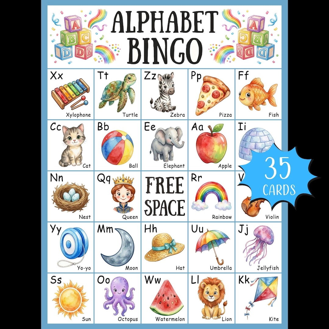 Alphabet Bingo Printable; ABC Game; Preschool Phonics Activity ...