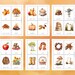 60 Watercolor Fall Vocabulary Flashcards for Kids; Kids Flashcards ...