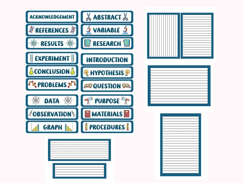 18 Science Fair Project Labels and 6 Writing Templates (available in 5 ...