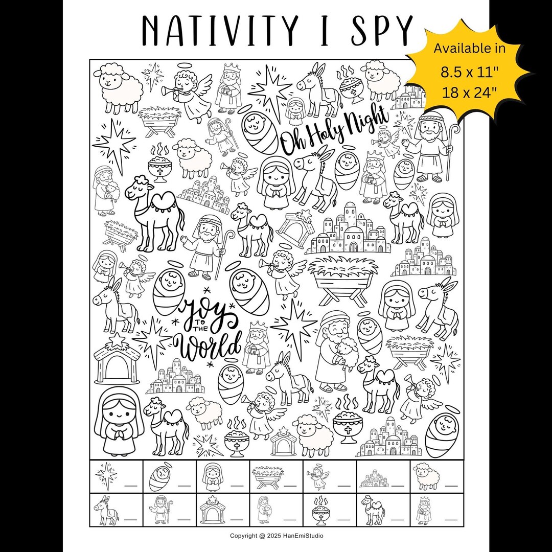 Nativity I Spy Activity; Kid Bible Worksheets; Winter I Spy; Christian ...